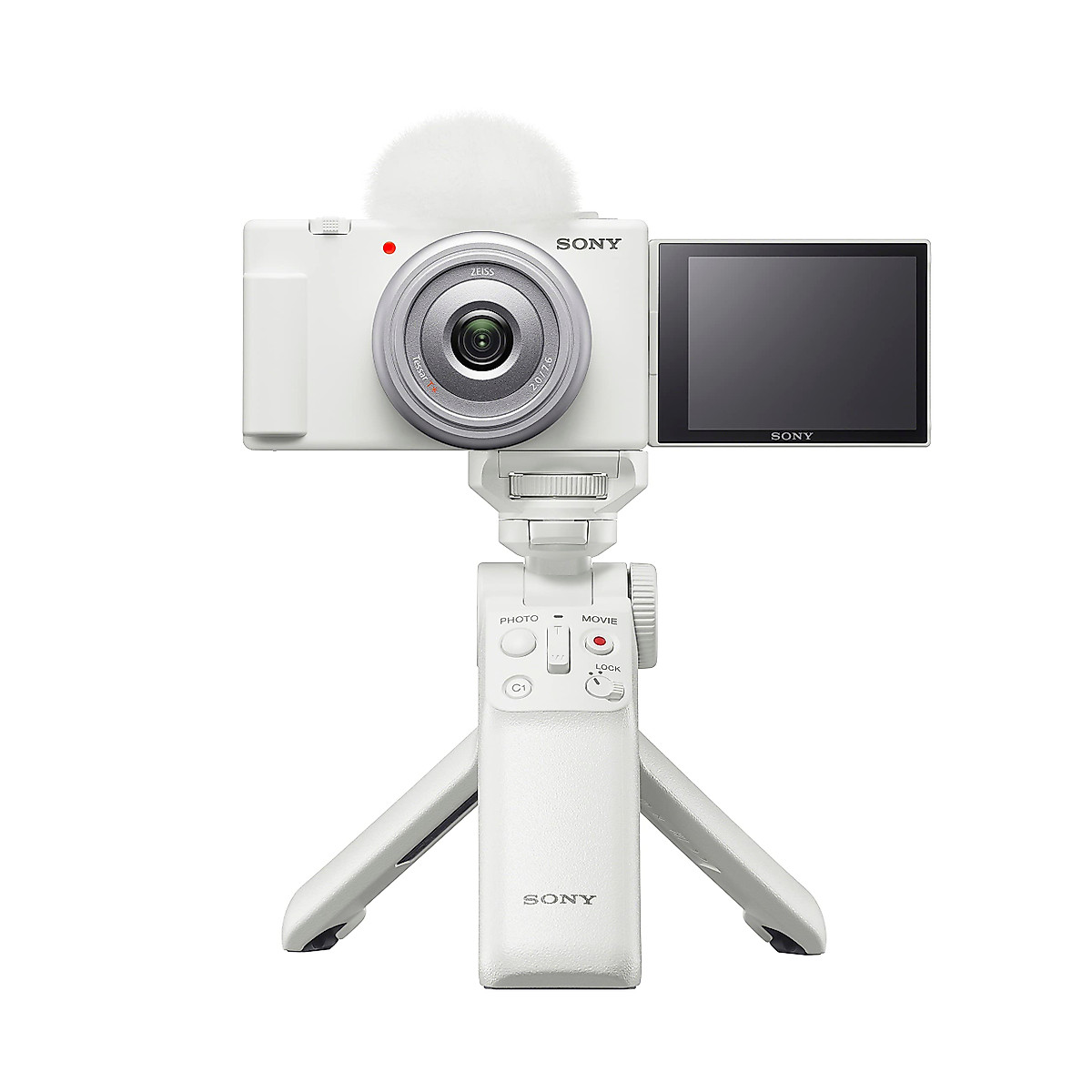 Sony ZV-1F Vlog Camera for Content Creators and Vloggers (White) (Renewed)