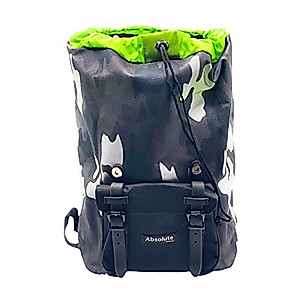 Stylish Camo Laptop Travel Backpack for Men & Women - Roomy 18x13" with Drawstring, 2 Magnetic Buckles, Tablet Pocket with Elastic Closure, Front Pocket. Water Resistant Durable Canvas