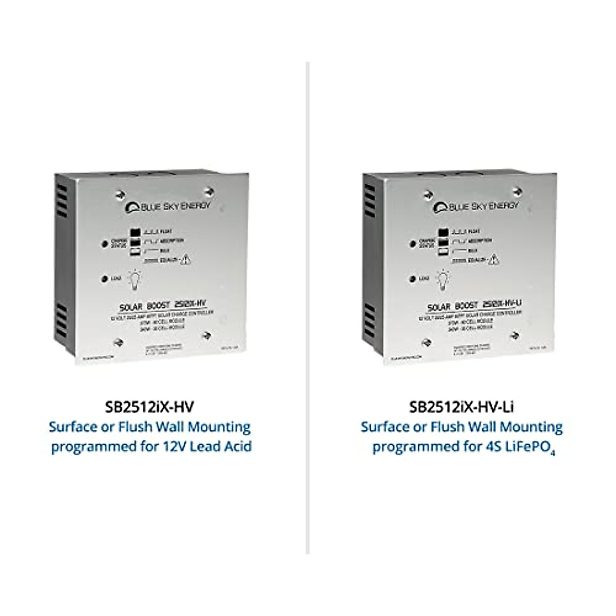 Blue Sky Energy Solar Boost SB2512iX-HV, 25A MPPT Solar Charge Controller for 12V Lead Acid Batteries. Auxiliary Output for Dual Battery Charge or 25A LVD Load Output