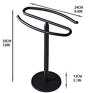 Matte Black Hand Towel Holder Stand, Free-Standing Towel Rack, SUS304 Stainless Steel Towel Bar Rack Stand, Tower Bar for Bathroom Kitchen Vanity Countertop