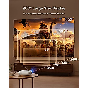 4K Projector - Portable Bluetooth Projector with Netflix, Smart WiFi Projector 400 ANSI Lumen Native 1080P, Phone Projector with Built-in Netflix/Prime Video/YouTube, YOTON Y9 Home Movie Projector