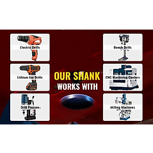 Chiloskit 5pc Industrial 5 Flutes 82 Degree Countersink Drill Bit Set Wood Metal Working Chamfer and Deburring Tool