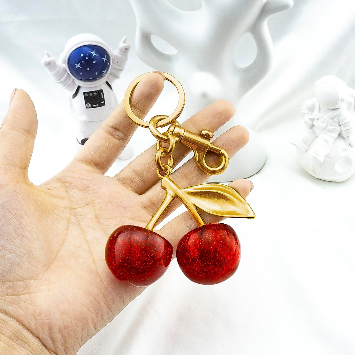 Cherry Bag Charm Purse Charms Keychain- Car Cherry Accessories keychian Gifts for Women Christmas Valentine Bag Gifts For Women