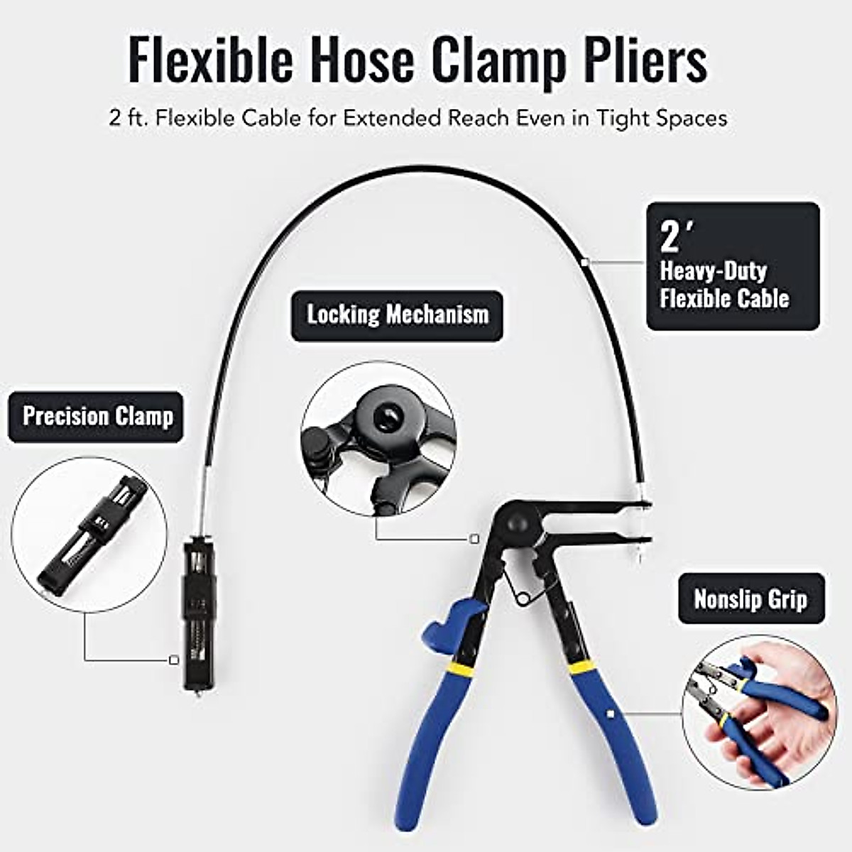 Orion Motor Tech 25pc Master Quick Disconnect Tool Set and 9pc Hose Clamp Pliers for Fuel Line Coolant Radiator Heater and Water Hose
