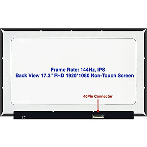 EM EMAJOR TECH LLC New Screen Replacement for MSI GT75 9SG 144Hz FHD 1920x1080 LCD LED Display
