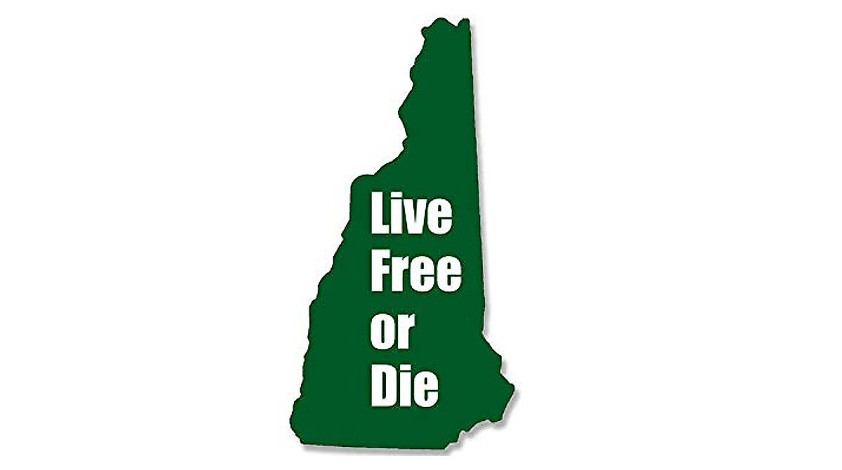 Green NH Live Free or DIE Magnet Sticker - Durable & Weatherproof