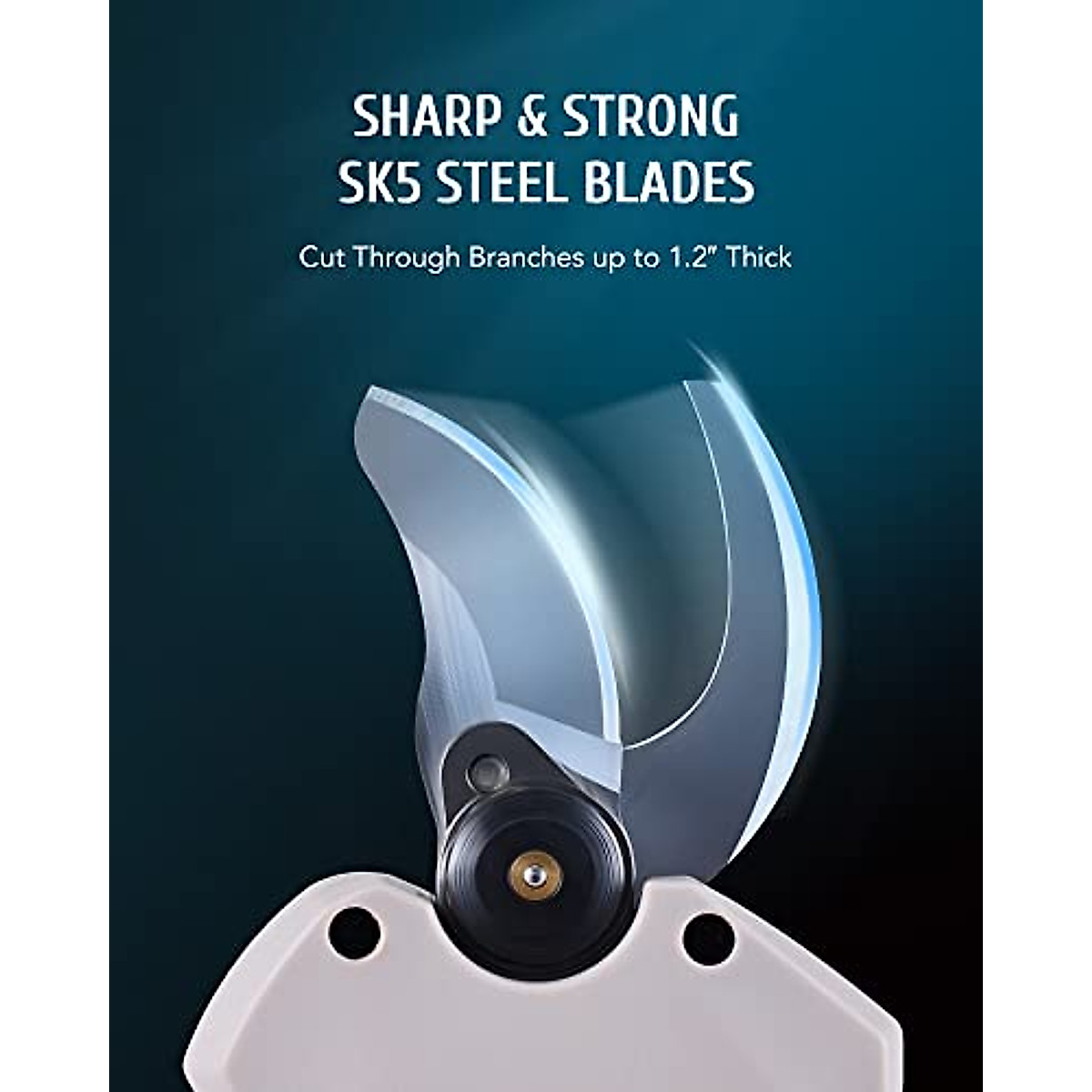 TERRADISE Electric Pruning Shears for Gardening, Power Garden Shears with Rechargeable 2000mAh Battery & Sheath, Cordless Hand Pruner w Adjustable Cutting Width, Hand Held Tree Trimmer Hedge Shears