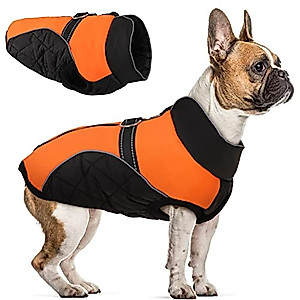 Dog Winter Vest, Windproof Doggy Warm Jacket Padded Puppy Jacket Harness Pet Apparel Cold Weather Coat for Small Medium Large Dogs(S)