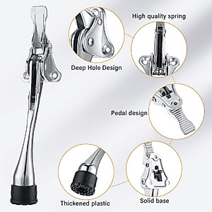 12 Pack 6 Inch Door Stoppers Kick Down Door Stopper Hands Free Kick Door Stop Bulk Heavy Duty Metal Door Kickstand Flip Down Door Stops for Bottom of Door with Adjustable Height and Rubber Tip