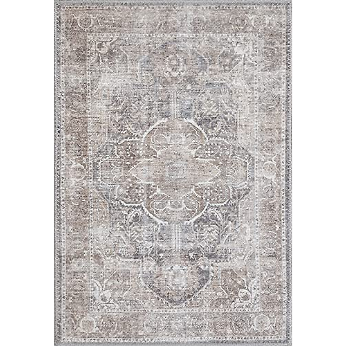 Adiva Rugs Machine Washable and Wipe Clean Area Rug, Living Room Rugs, Bedroom Rug, Water and Dirt Proof Runner Rug, Home Decor (Brown, 2' x 3')