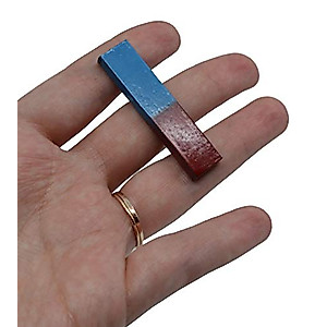 Bar Magnets, Set of 2 - Red & Blue, North/South Poles - Chrome Steel - Includes Keepers - Perfect for Physics Classrooms & Magnetism Experiments - Eisco Labs
