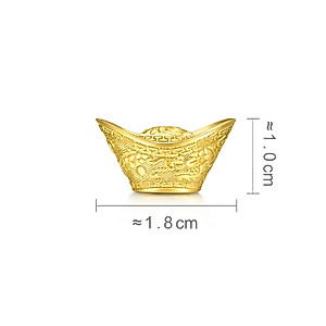 Chow Sang Sang 999.9 24K Solid Gold Price-by-Weight 3.74g Gold Yuanbao Gold Ingot Gold Ornament for Women and Men 93957O