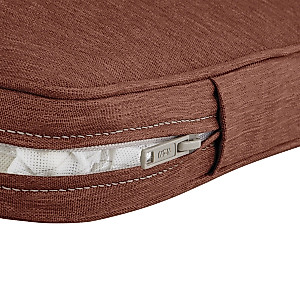 Classic Accessories Montlake Water-Resistant 20 x 20 x 2 Inch Square Outdoor Seat Cushion Slip Cover, Patio Furniture Chair Cushion Cover, Heather Henna Red, Patio Furniture Cushion Covers