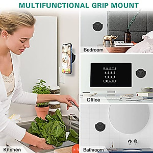 pop-tech Car Grips Mount for Phone Stand, 2 Pack Car Phone Holder for Collapsible Grip/Socket Mount Users with 3M Sticky Adhesive Replacement Used on Dashboard, Home, Desk, Wall - Black