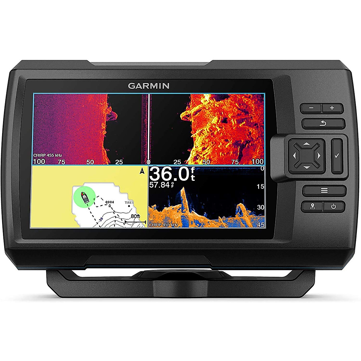Garmin Striker Vivid 7sv Bundle with Transducer and Protective Cover, 7-inch Color Fishfinder, Vivid Scanning Sonar Color Palettes 010-02553-00