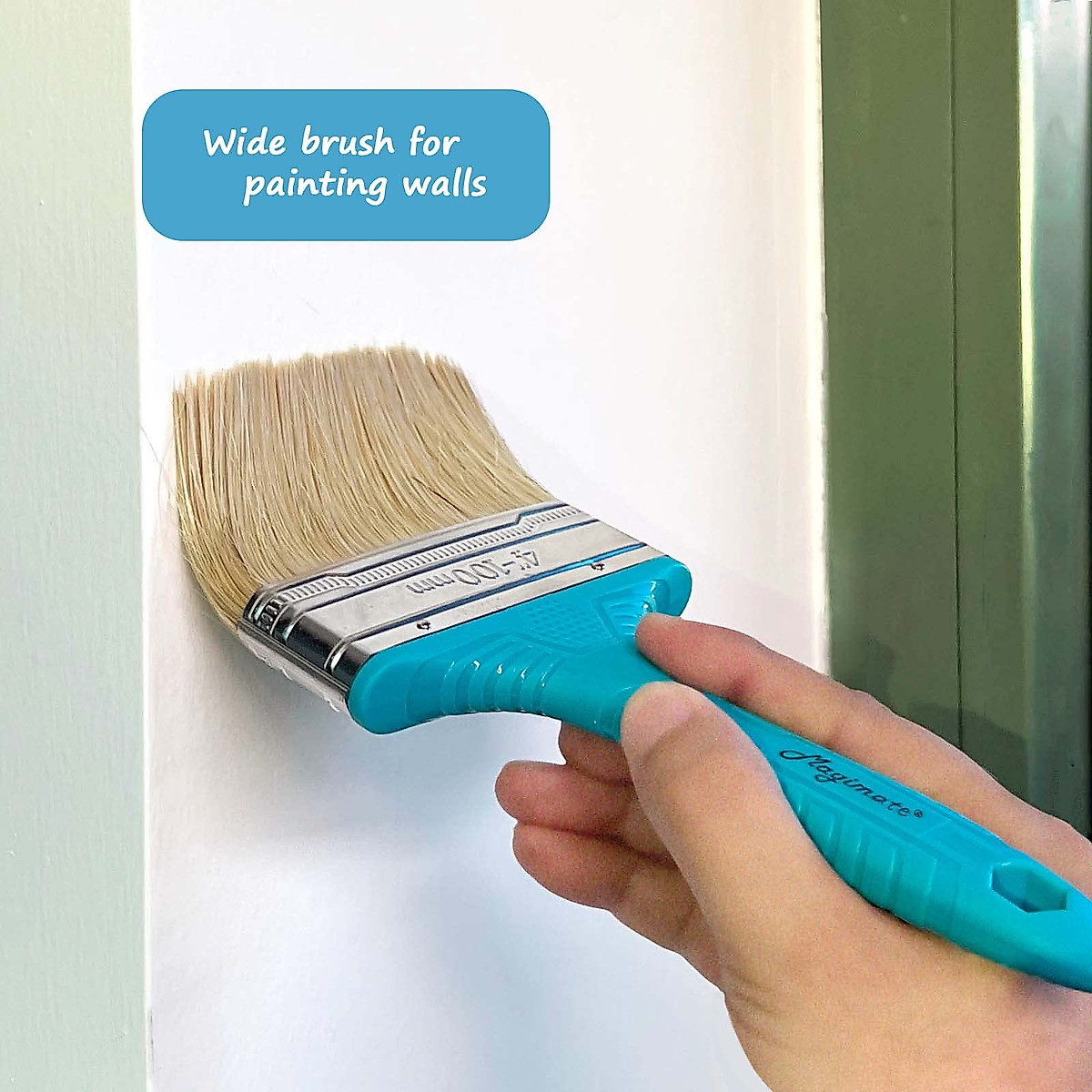 Magimate Stain Brush Set 1-inch 2-inch 3-inch and 4-inch Assortment, Bristle Paint Brush, Natural Bristle Blended with Synthetic, Chip Paint Brush Variety Staining Brushes Pack of Four