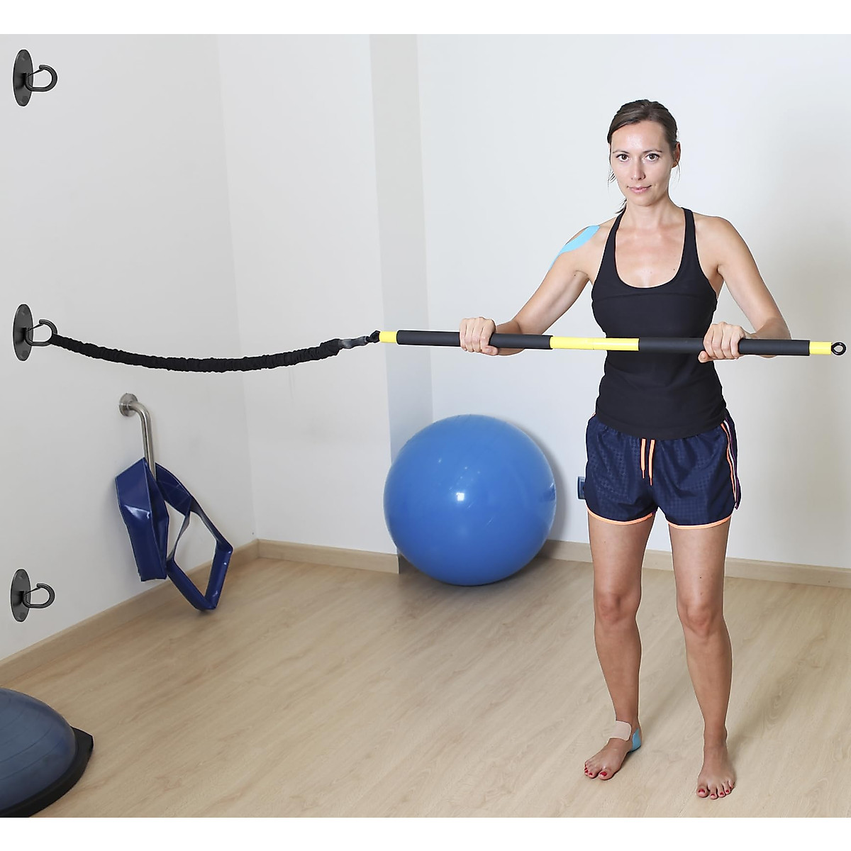 FITKIT Wall Mount 3 Anchors for Resistance Bands, Space Saving Workout Hooks for Strength Training, Home Gym Anchors for Physical Therapy Exercise, 3PCS (3 anchors)