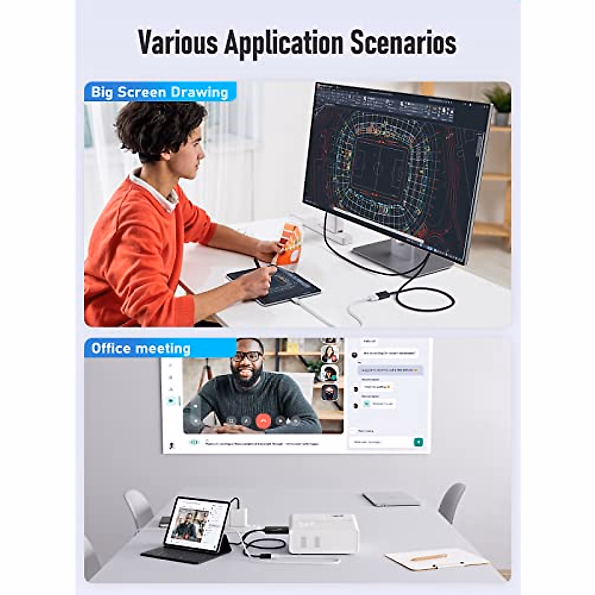 Compatible with iPhone to HDMI/USB C to HDMI/Micro USB to HDMI Cable, 3-in-1 MHL hdmi Phone to TV HDMI Cable, 1080P Mirroring&Charging Cable for All Smartphones Tablets to TV/Projector(3.28FT/1M)