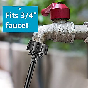 Remagr 5 Pcs Drip Irrigation Hose Connectors 1/4 Inch Tubing to 3/4 Garden Faucet Adapter System Convert Fittings with Washers (Single)