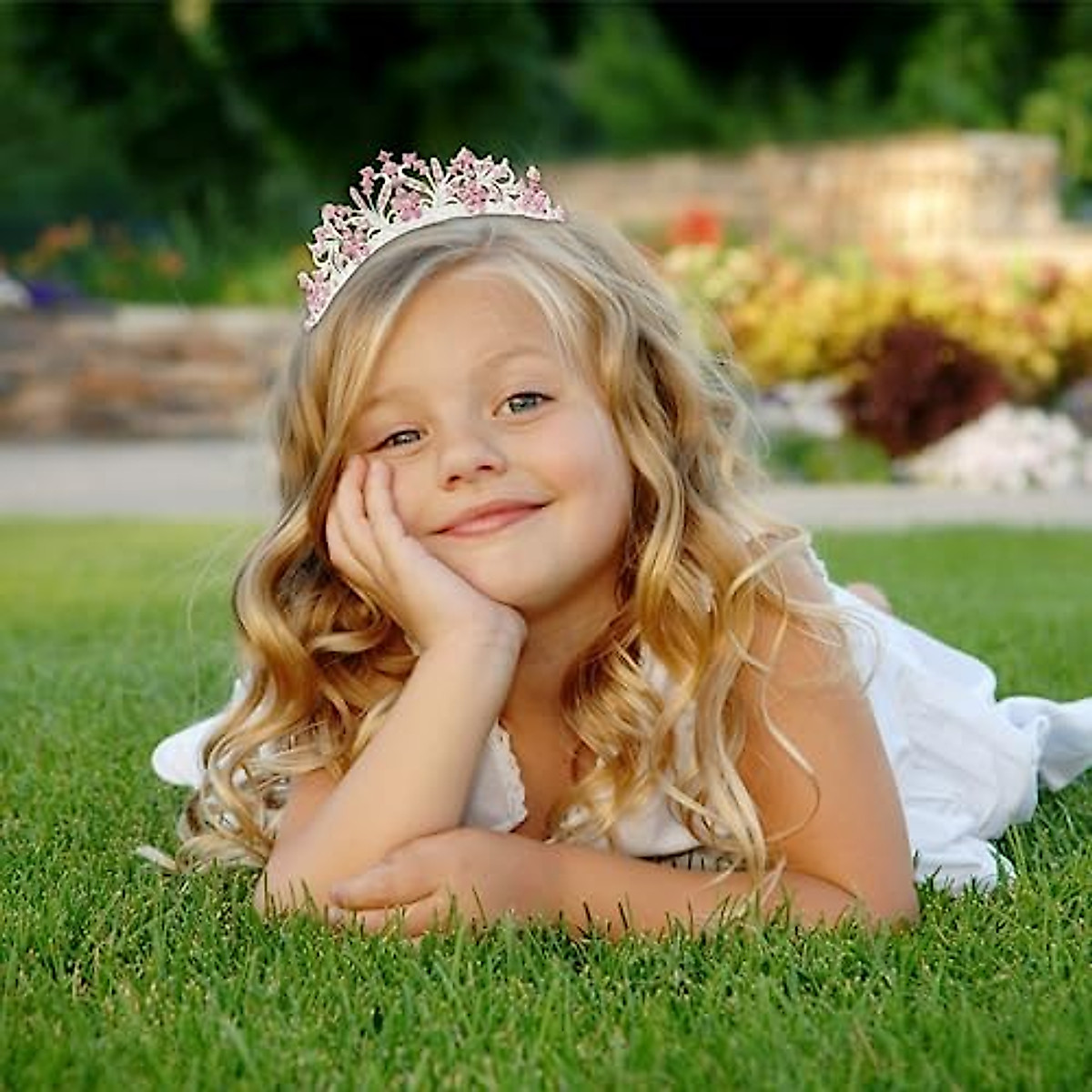 Vovii Birthday Sash and Tiara for Girls Birthday Girl Sash and Rhinestone Tiara Set Birthday Decoration Headband for Little Girl Hair Accessories for Birth Party Pink