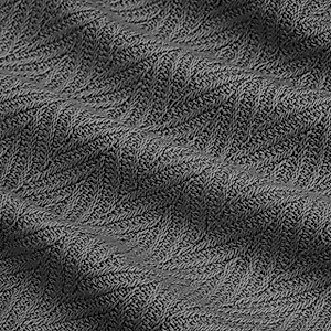 White Classic Queen Size Blanket for Bed, 100% Cotton Blankets Soft and Breathable, 410Gsm Waffle Lightweight Summer Blanket 90x90 Inches Dark Grey