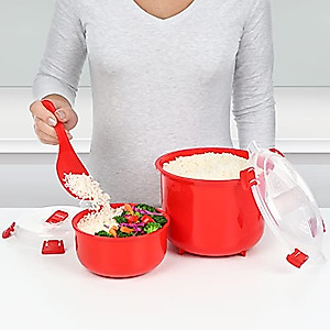 Sistema Microwave Collection Rice Cooker, 87.2 oz./2.6 L, Red