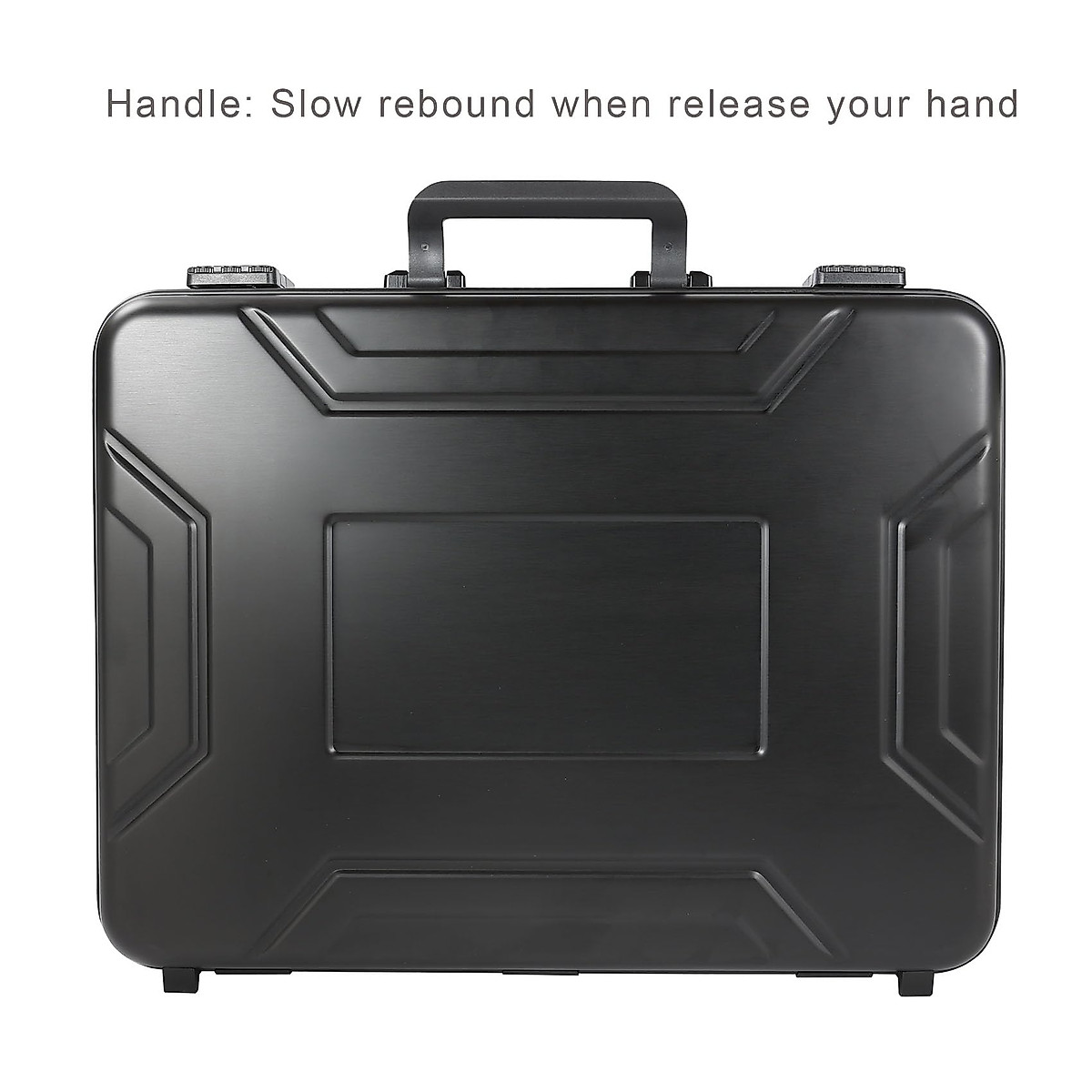 urecimy Large metal briefcase 18.1X13.8X6.1 Inch Aluminum Case Combination Lock Black Suitcase for Valuables UAV/Gun Cases Display Box Super Big Size with Sponge