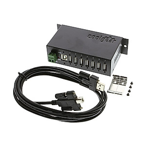 USB 2.0 7-Port hub with Surge Protection Din Rail mounting - NEC chip