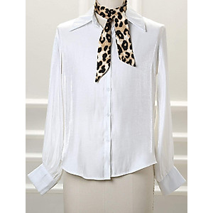 Allegra K Skinny Scarf Womens Thin Long Neckscarf Fashion Leopard Print Hairband Waistband Bag Handle Accessory Light Brown 1 Pcs