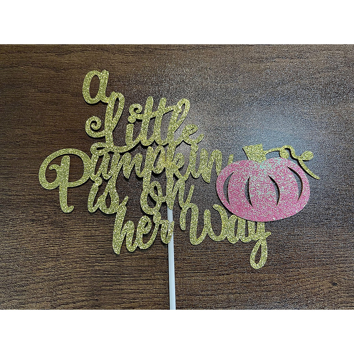 A Little Pumpkin is On Her Way Cake Topper, Little Pumpkin Baby Shower Cake Topper Little Pumpkin Cake Topper Girl for Fall Pumpkin Theme Baby Shower Party Cake Decorations