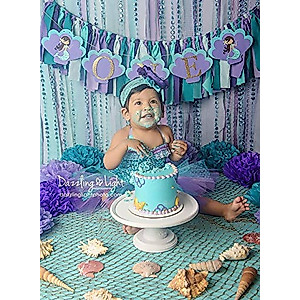 Furuix Mermaid Party Decorations /Under The Sea Party 16pcs Teal Lavender Purple Tissue Paper Pom Pom Paper Lanterns for Birthday Decor Mermaid Baby Shower Decorations Mermaid Party Supplies