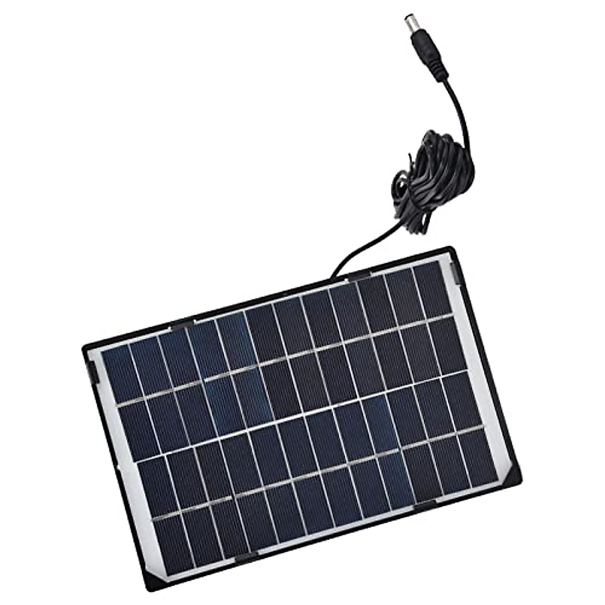 6W 12V Solar Panel Charger, 137x210mm/5.4x8.3in Polysilicon Tablet Generator DC5521 Output Lightweight Low Light Efficiency Convenient for Emergency Lights