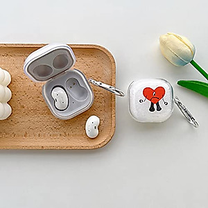 Earphone Case for Samsung Galaxy Buds Live/Buds pro/Buds 2/Buds2 pro Charging Box,Fashion Popular Cool Bad Bunny Transparent Earphone case with Hook