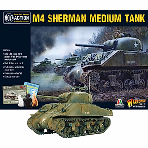 Bolt Action M4 Sherman Medium Tank 1:56 WWII Military Wargaming Plastic Model Kit