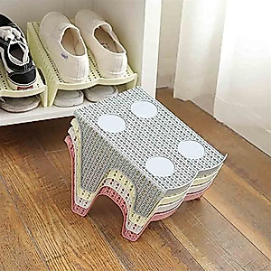 MACIMO Shoe Hanger Footwear Support Rack Space Saving Double Layer Plastic Space Saver Holder (Color : B)