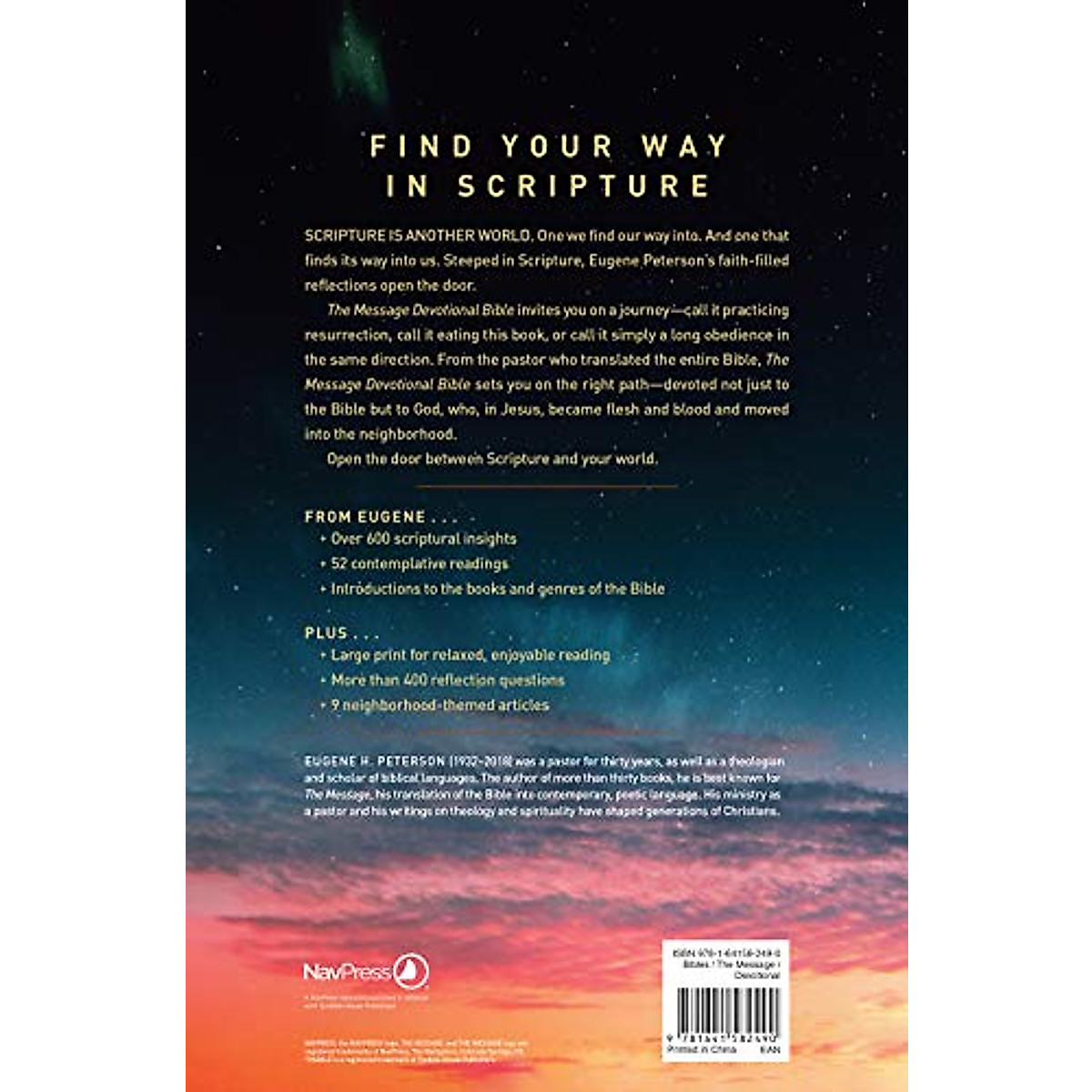 The Message Devotional Bible, Large Print (Leather-Look, Brown): Featuring Notes and Reflections from Eugene H. Peterson