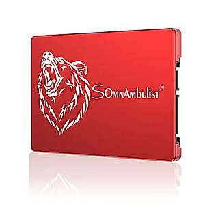 Somnambulist 2.5 Inch SATA 3 120GB 240GB 60GB SATA3 SSD Internal Hard Drive for Laptop (Red Bear-60GB)