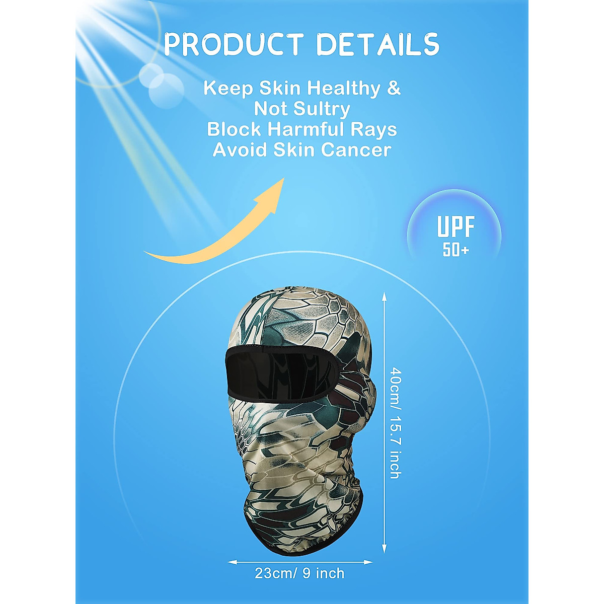 12 Pieces Sun Protection Balaclava Full Face Cover Sun UV Protection Face Protective Cover for Outdoor Sports (Camouflage Color,Camouflage Style)