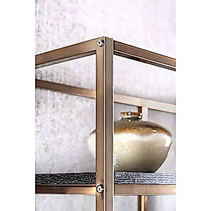 Furniture of America Corley Contemporary 6 Shelf Bookcase, Champagne