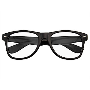 Art+Social 20 Black Nerd Glasses w/Clear Lenses - Non-Prescription, Unisex - Graduation Party, Back to School, Halloween, Cosplay, Fancy Dress or Everyday
