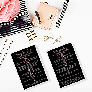 Body Sculpting Pre and Post Treatment Information Cards | 30 Pack | 4x6” inch Large Postcard Size | Black with Rose Gold Design