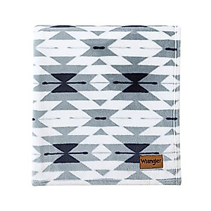 Wrangler - Throw Blanket, Ultra Soft Plush Fleece Blanket (Navajo Blue, Oversized Throw) 50 x 70
