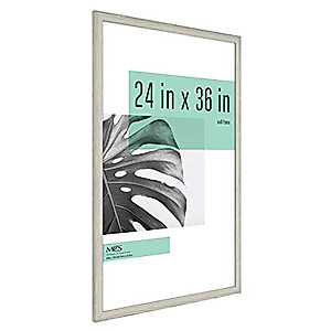 MCS Studio Gallery 24x36 Poster Frame Gray Woodgrain, Vertical & Horizontal Wall Hanging Large Picture Frame for Photos, Posters & Art Prints (2-Pack)