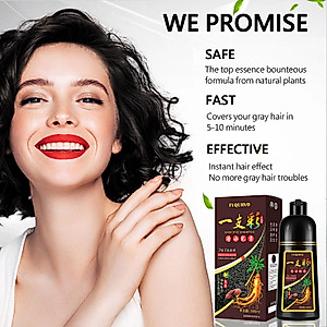 Instant Dark Brown Hair Color Shampoo, 3-in-1 Dye for Men & Women, 100% Gray Coverage, 16.9 Fl Oz (Dark Brown)