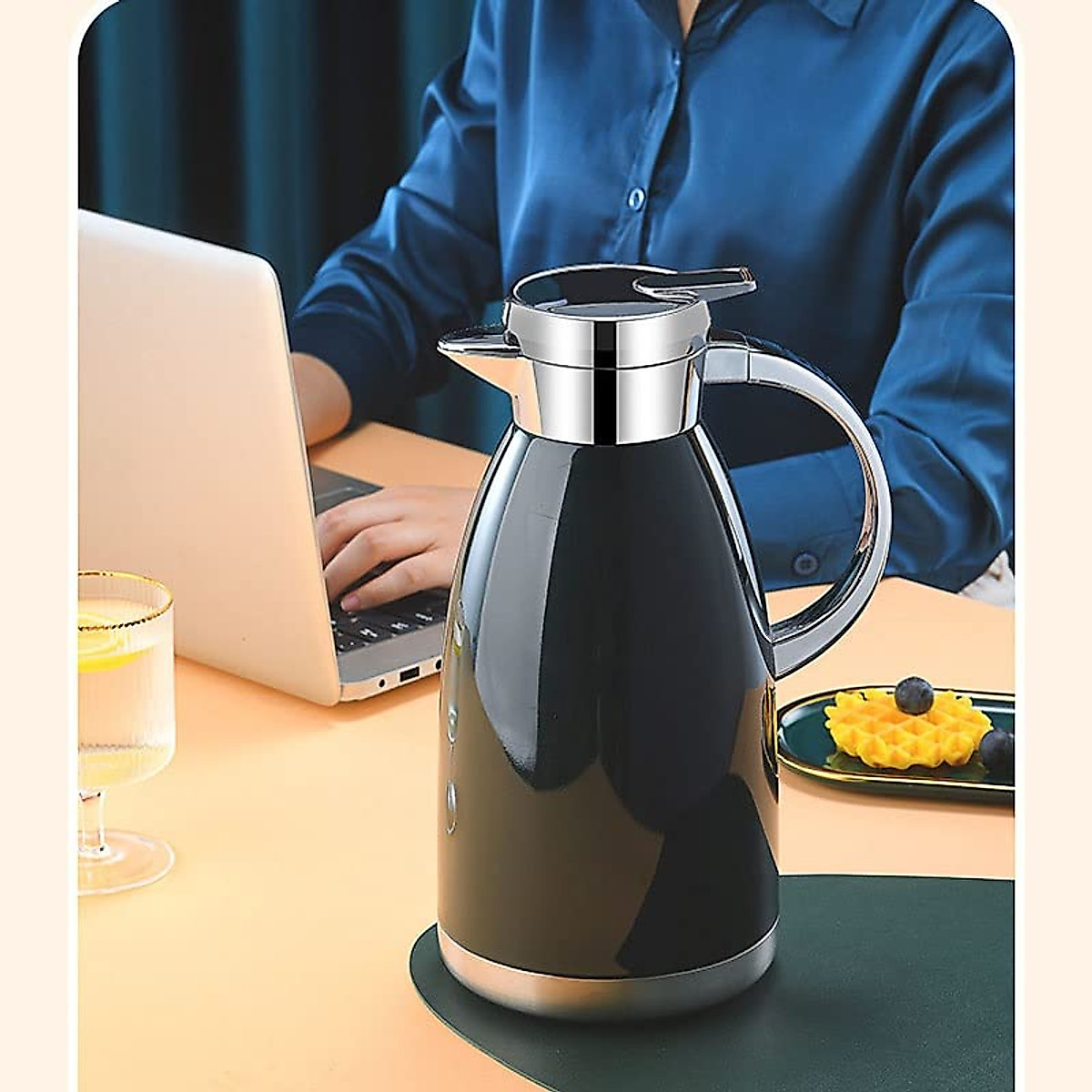 LHLLHL 2300ML Large Capacity Household Hot Water Thermos Drinkware Double Wall Stainless Steel Vacuum Flask Kettle