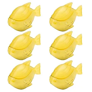 Funmit 6 Pack Universal Humidifier Cleaner Fish Compatible with Almost All Humidifiers and Fish Tanks, Purifies Water, Prevents Hard Water Build-Up, Reduces Scale, Yellow