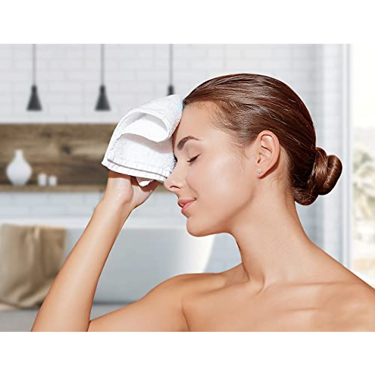 Avalon Towels Cotton Washcloths – (Pack of 24) Size 12x12 Inches Premium Ring Spun Cotton, Super Absorbent Soft Face Towels, Gym Towels, Hotel Spa Quality, Reusable Multipurpose Towels (White)