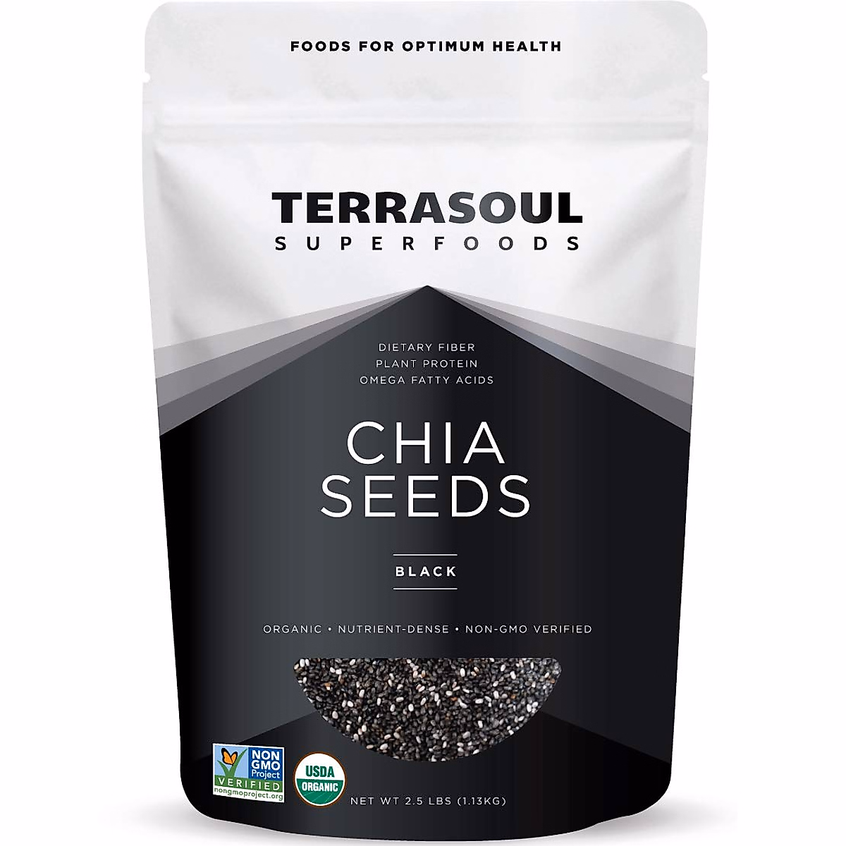 Terrasoul Superfoods Organic Black Chia Seeds, 2.5 Pounds, Nutrient-Packed Superfood for Energy, Puddings, Smoothies, and Baking