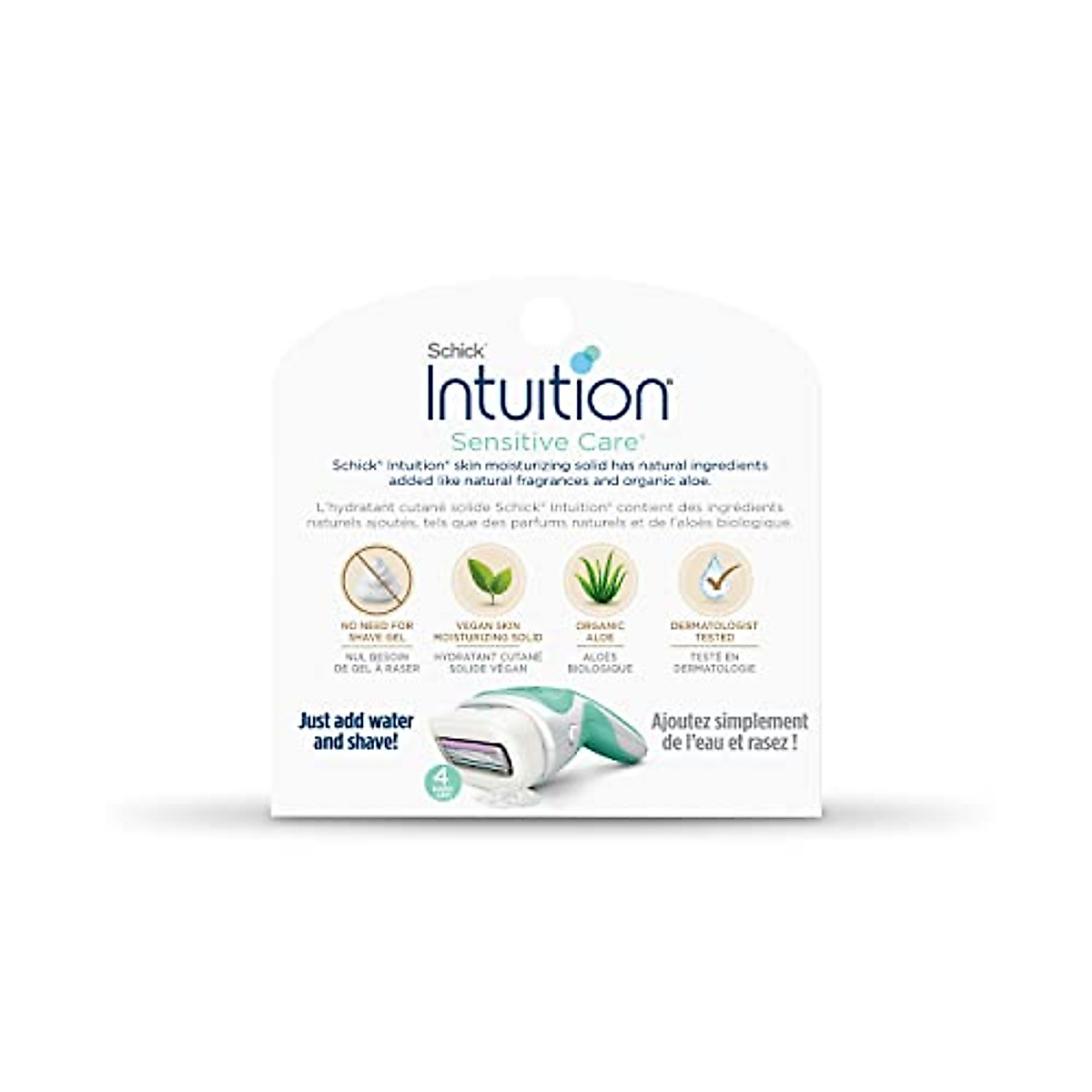 Schick Intuition Sensitive Skin Womens Razor Refills with Vitamin E & Aloe, Pack of 1(count of 1)