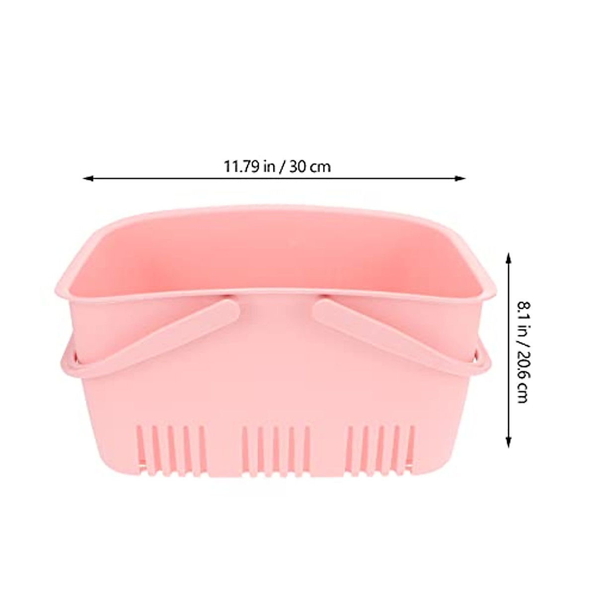 Plastic Shopping Baskets, Shower Basket Bin With Handles for Shower Closet Kitchen Gardening Bathroom Toys(Pink)